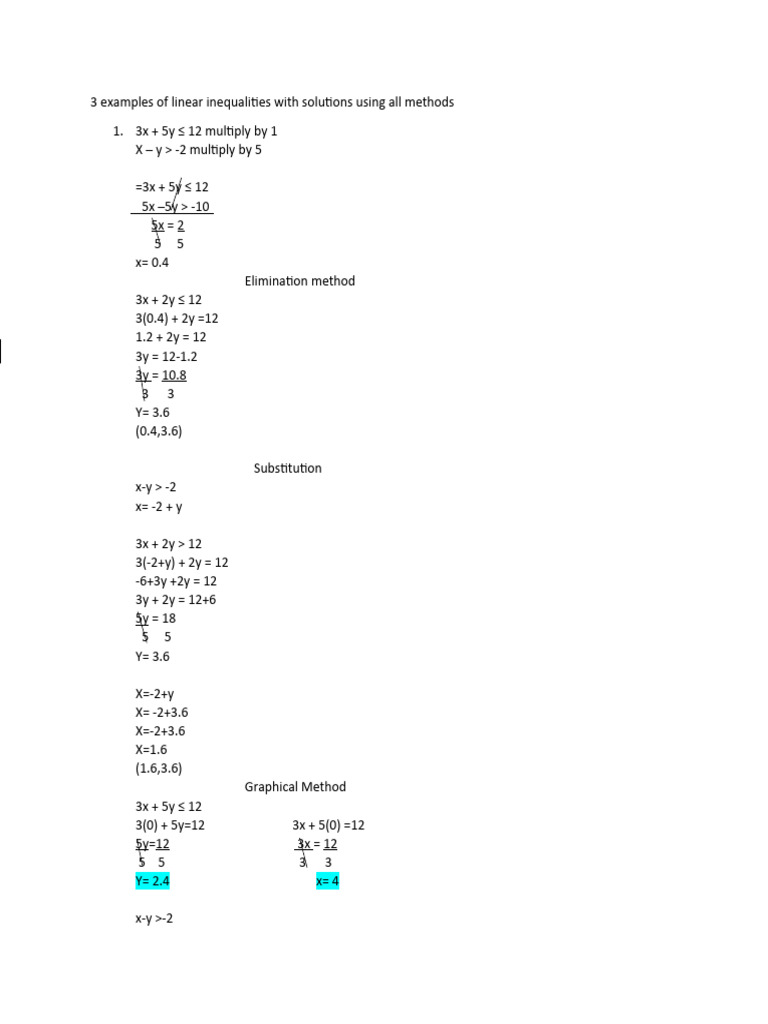 Linear Inequalities | PDF | Mathematical Analysis | Mathematical Optimization