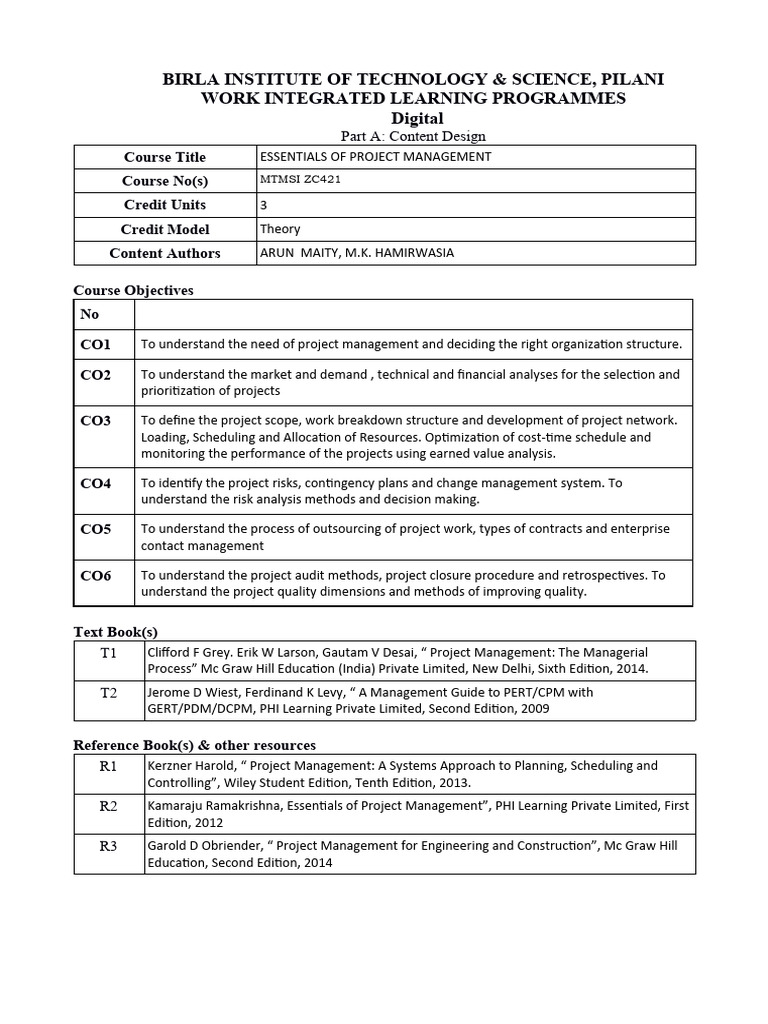 Essentials of Project Management Course | PDF | Project Management ...