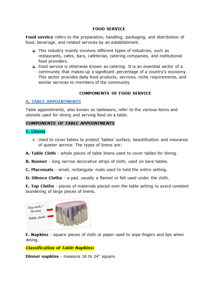 Food Service | PDF | Waiting Staff | Tableware