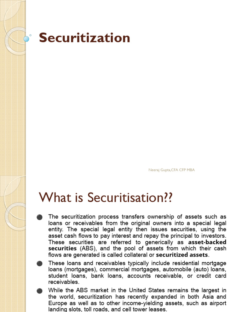 Securitisation | PDF | Securitization | Residential Mortgage Backed Security
