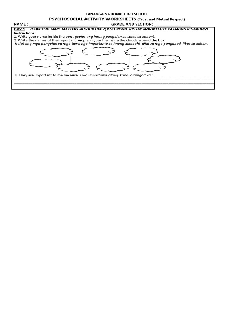 Psychosocial Activities | PDF