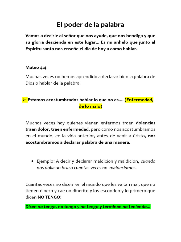 El Poder de La Palabra | PDF | Logos (cristianismo) | Jesús