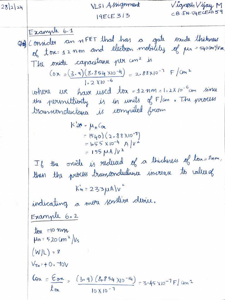 Vlsi Assgn | PDF | Science & Mathematics