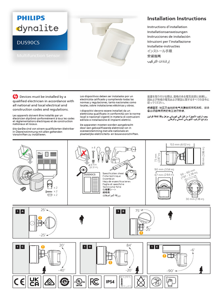 DUS90CS Multifunction Sensor Installation Guide | PDF | Radio ...