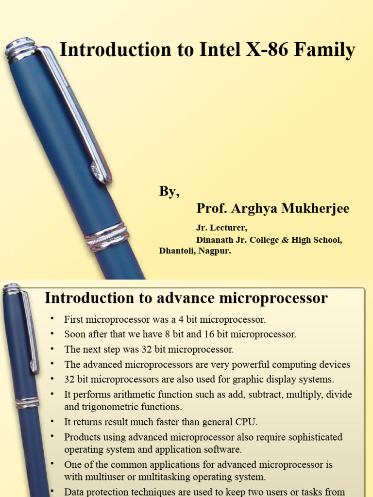 Introduction To Advance Microprocessor | PDF | Central Processing Unit ...