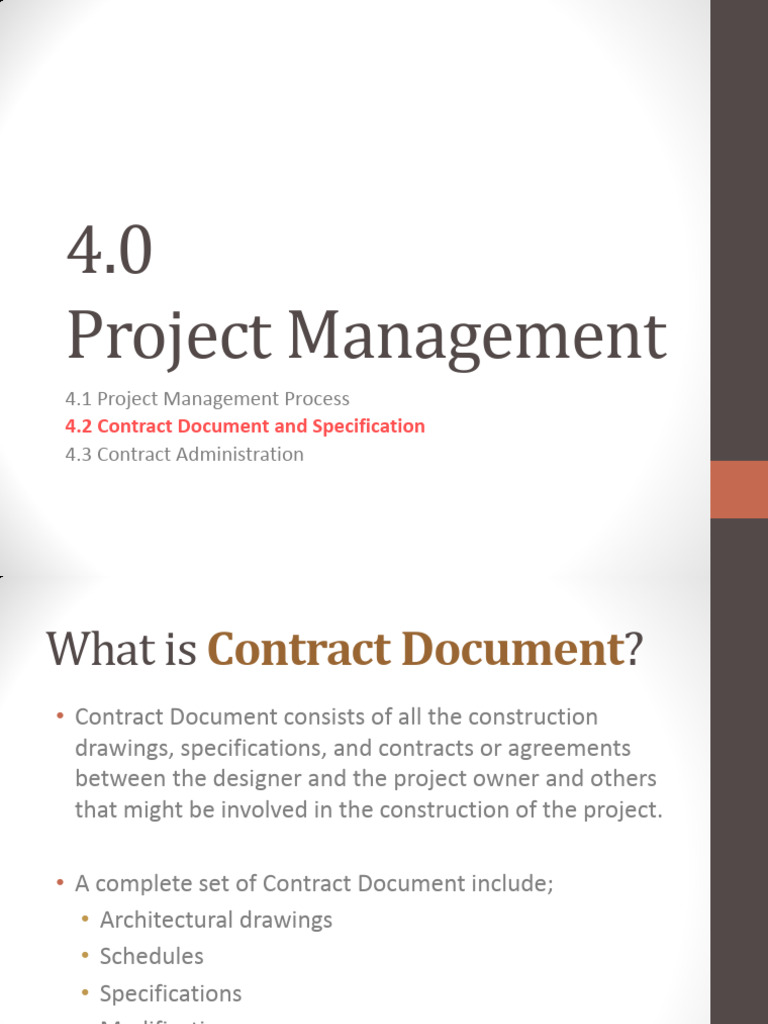 Chapter4.2 - Contract Document and Specification | PDF | Specification ...