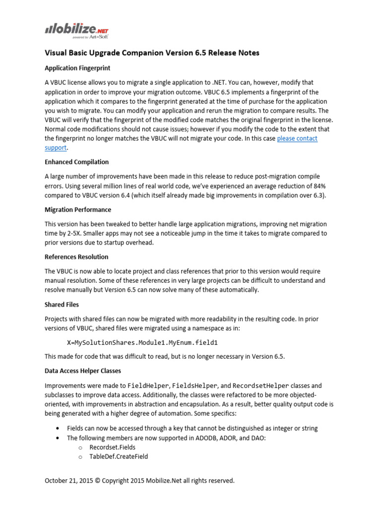 VBUC Version 6 - 5 Release Notes | PDF | Component Object Model | Class ... VBUC Version 6 - 5 Release Notes | PDF | Component Object Model | Class ...
