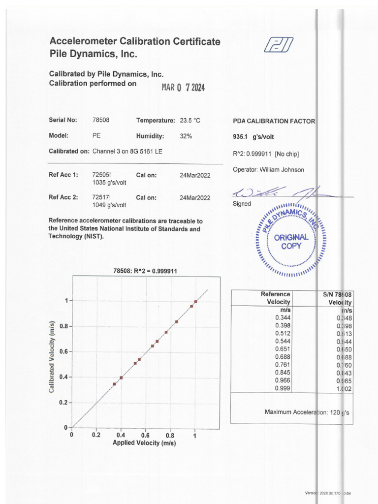 Calibration Accelerometer 78508 | PDF