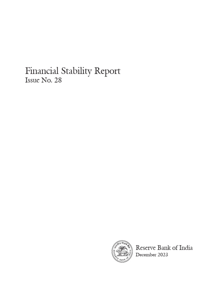 Financial Stability Report | PDF | Non Bank Financial Institution | Banks