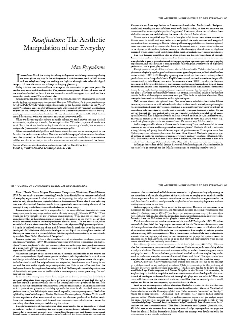 Rasafication: The Aesthetic Manipulation of Our Everyday | PDF ...
