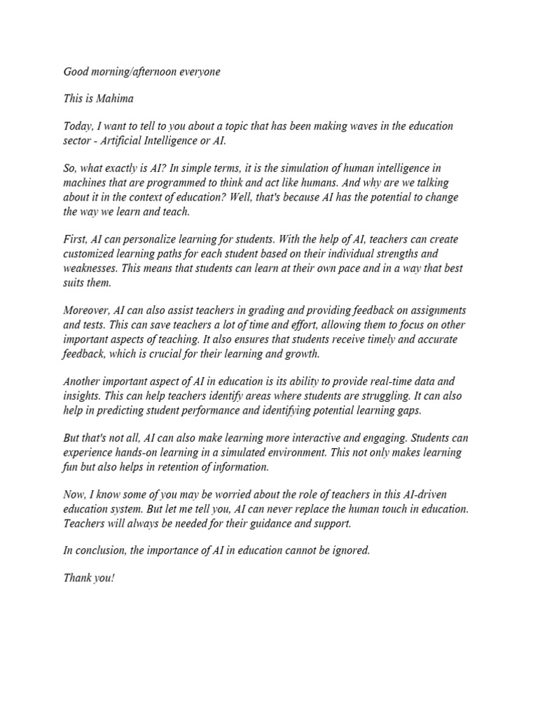 Declamation Speech | PDF