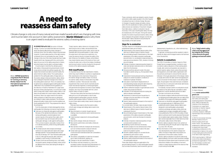 Paper Wieland Water Power Seismic Safety Reevaluation of Dams Feb 2023 ...