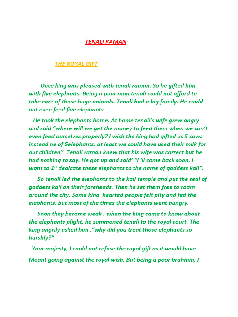 Tenali Raman | PDF