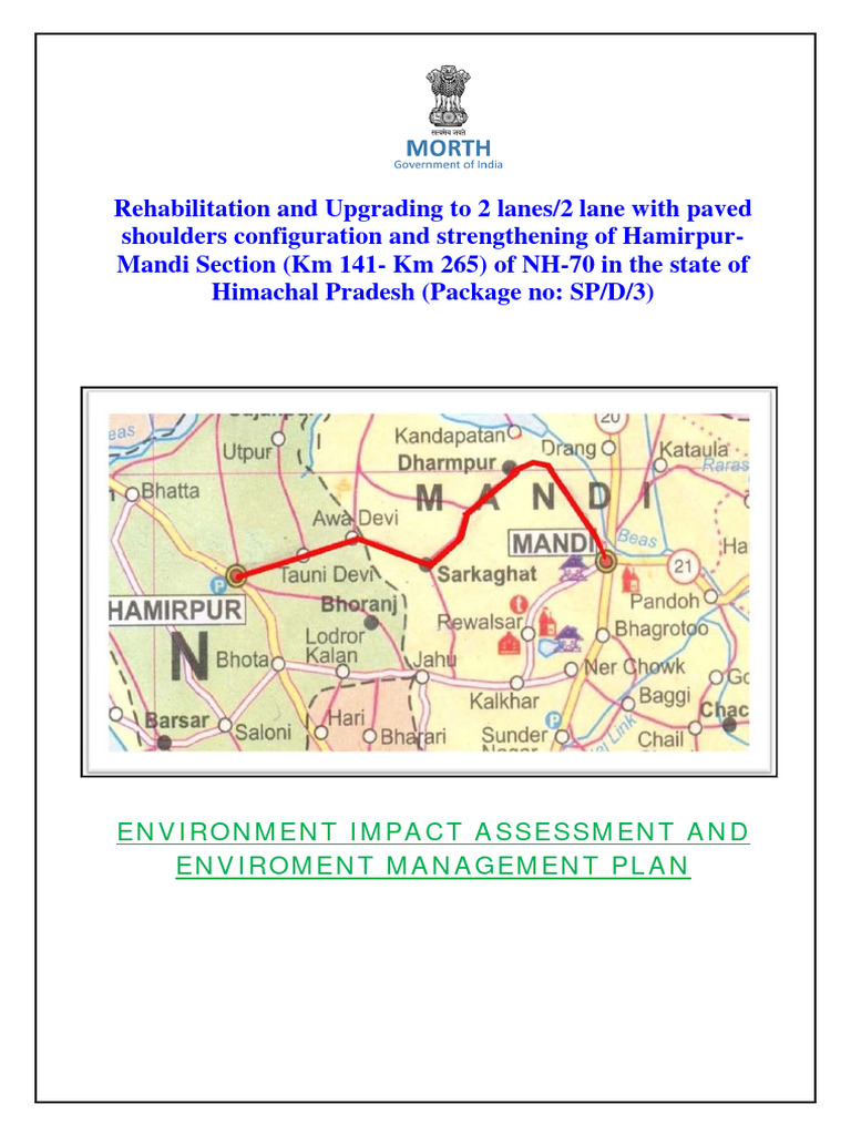 Draft - NH-70 - EIA HP - 4-8-23 | PDF | Road | Transport