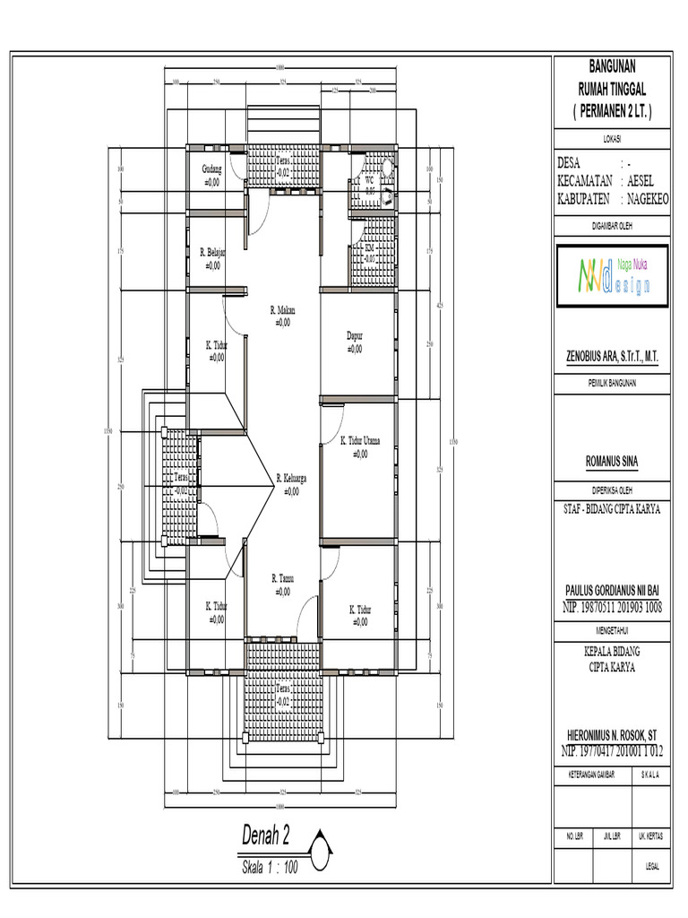Denah Rumah Tinggal 2 Lantai Nagekeo | PDF