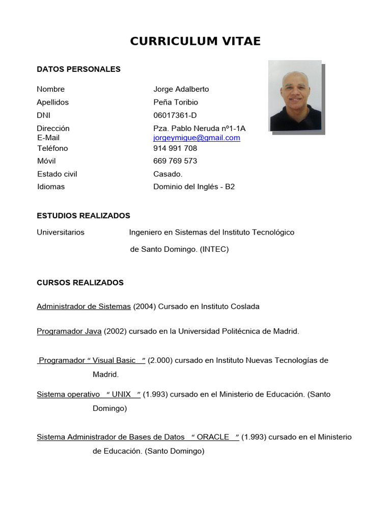Jorge CV 2021 - 2023 Español | PDF | Informática | Software