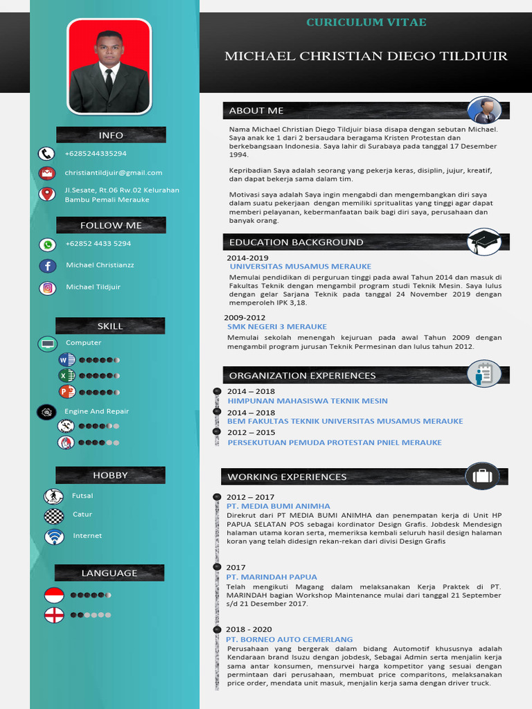 Curiculum Vitae Michael Christian Tildjuir | PDF