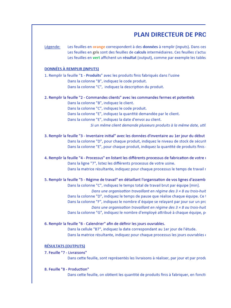 Plan Directeur de Production (PDP) | PDF | Usine | Transport privé