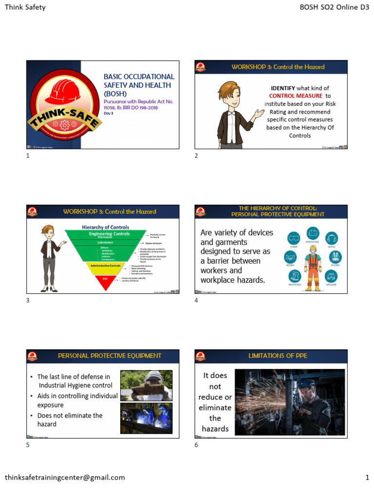 THINK SAFE-Online BOSH D3 Final | PDF | Personal Protective Equipment | Safety