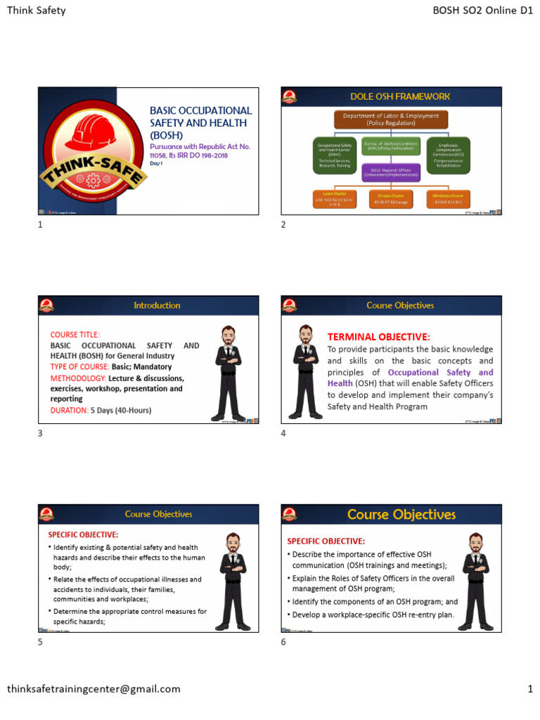 THINK SAFE-Online BOSH D1 Final | PDF | Occupational Safety And Health | Risk