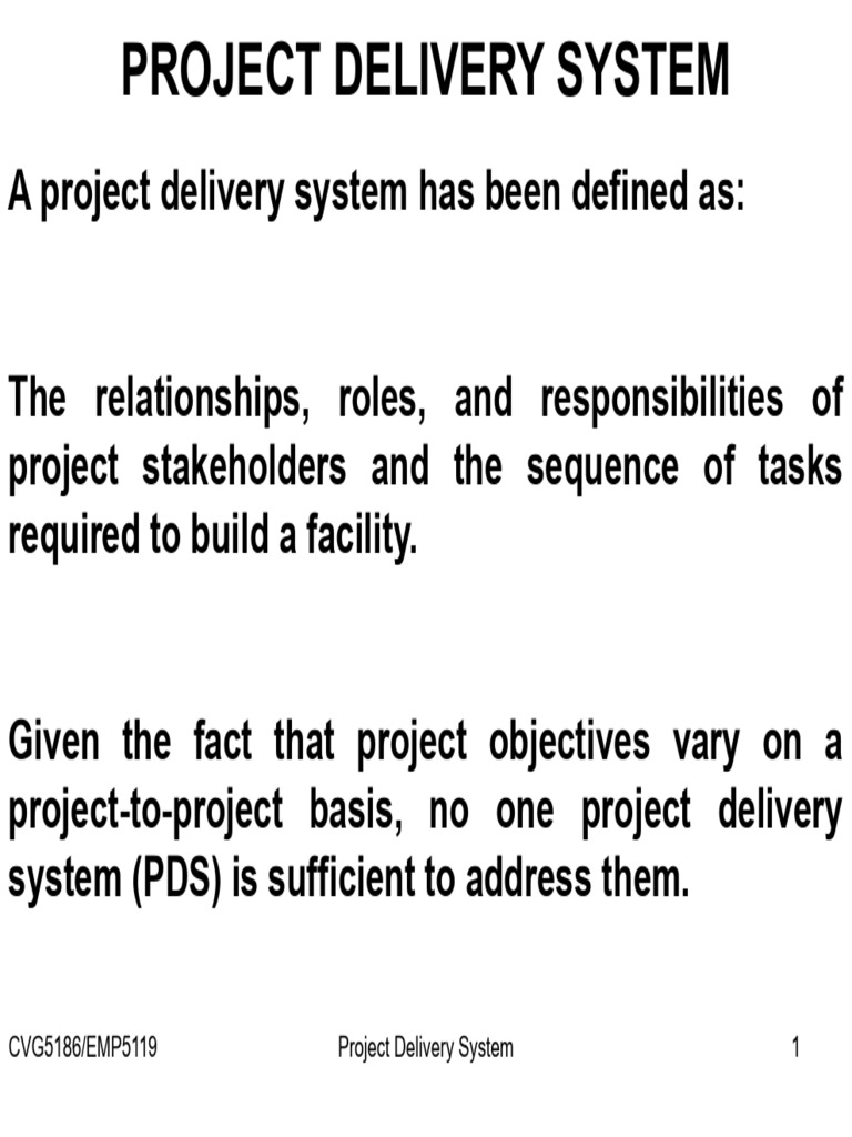 Topic 2 Project Delivery System | PDF | Public–Private Partnership ...
