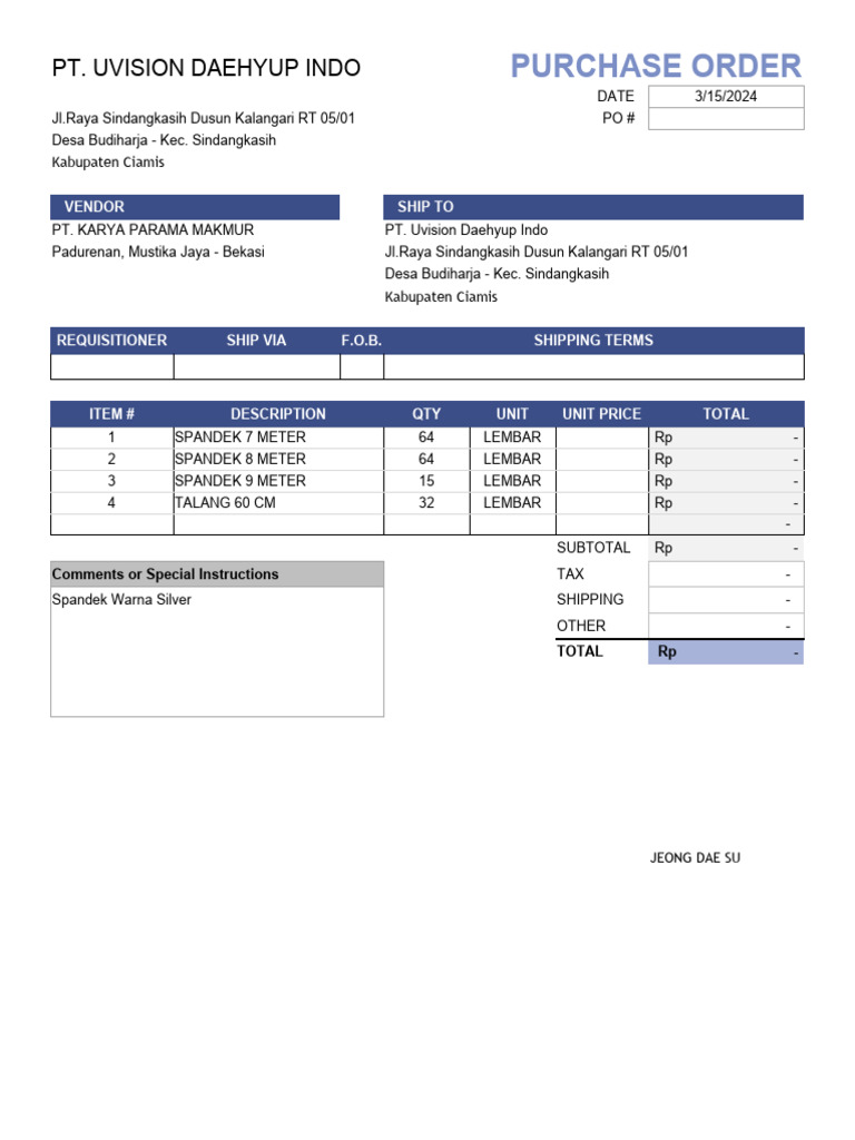 Purchase Order | PDF