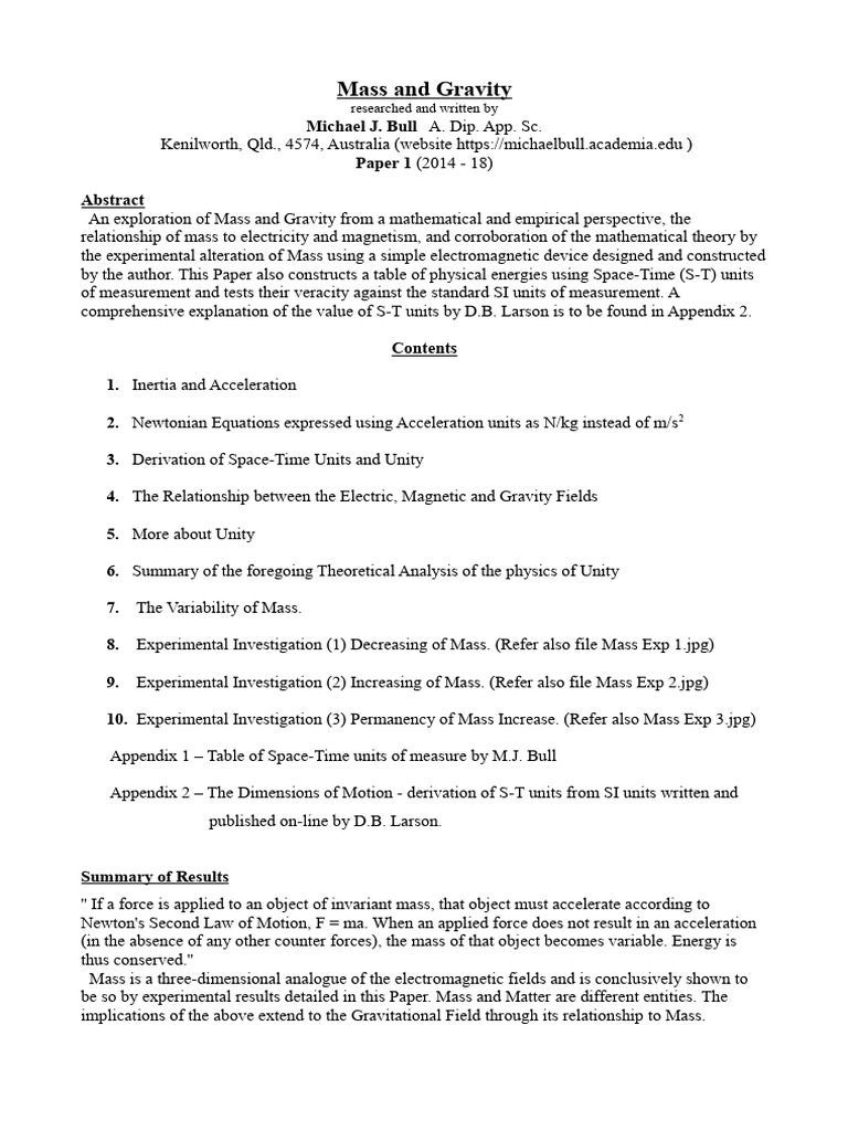 Mass and Gravity | PDF | Mass | Force