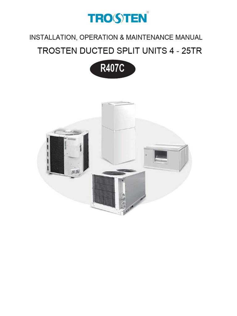 IOM Condensing Units - R-407c - 6TR To 25TR | PDF | Fuse (Electrical ...