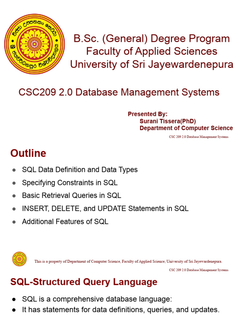 Lecture9 - CSC 206 2.0 - Database Management | PDF | Relational ... Lecture9 - CSC 206 2.0 - Database Management | PDF | Relational ...