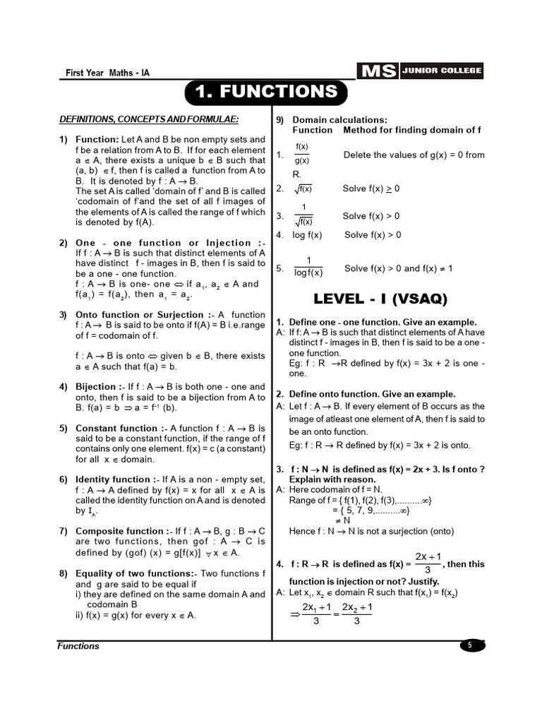 Mathematics 1A | PDF | Function (Mathematics) | Functions And Mappings