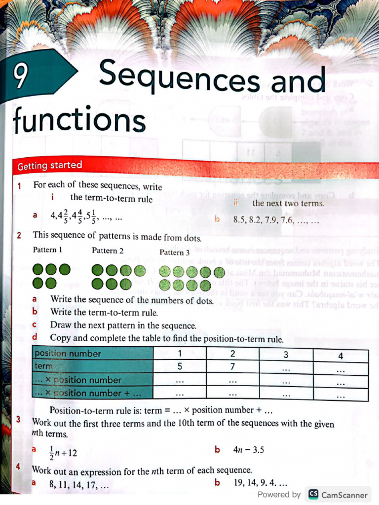 Y9 - Chapter09 - Sequence and Functions | PDF