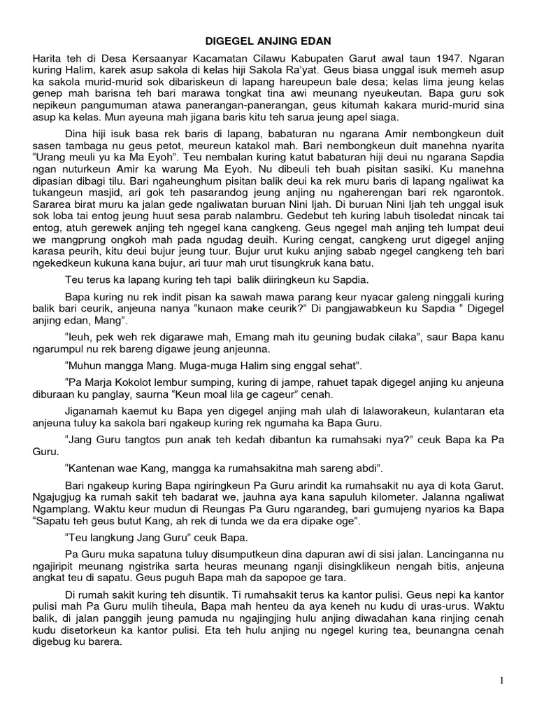 Digegel Anjing Edan 1947 | PDF