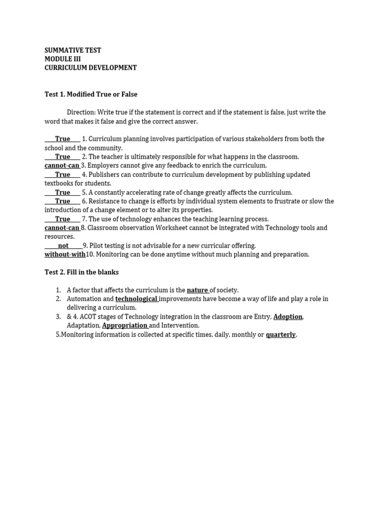 Curriculum Development Module 3 | PDF | Career & Growth | Business