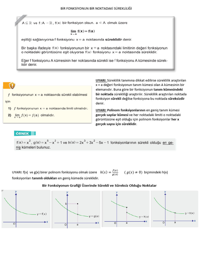 Süreklilik Ve Türev Giriş | PDF