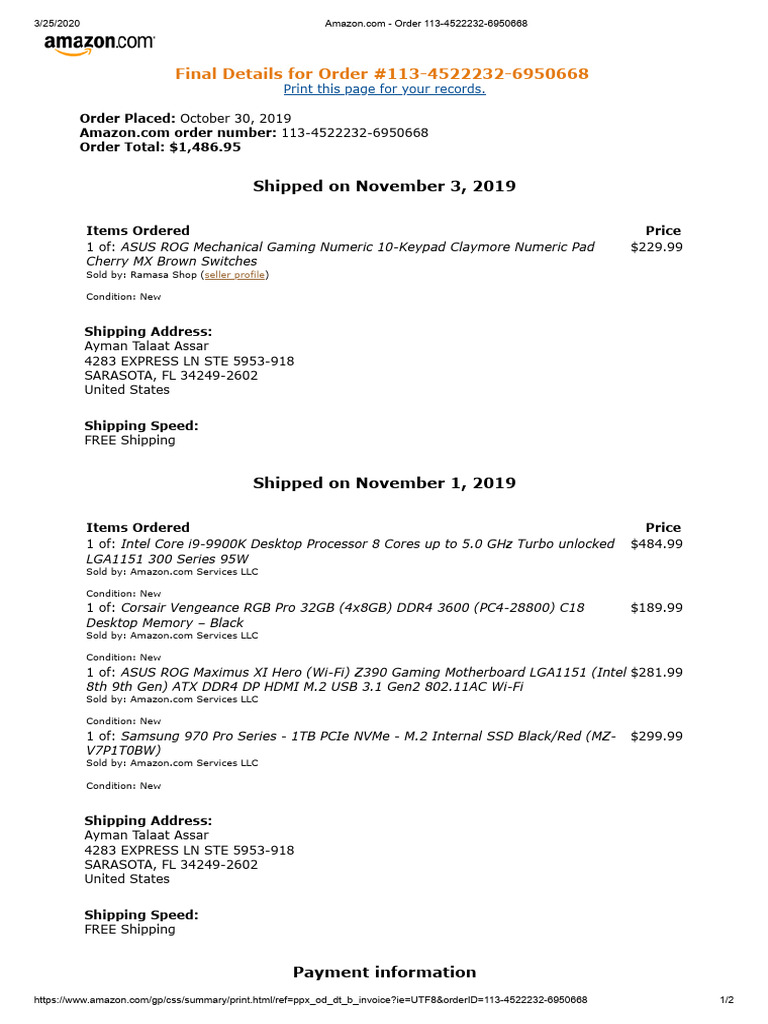 Order 113-4522232-6950668 | PDF | Computer Architecture | Personal ...