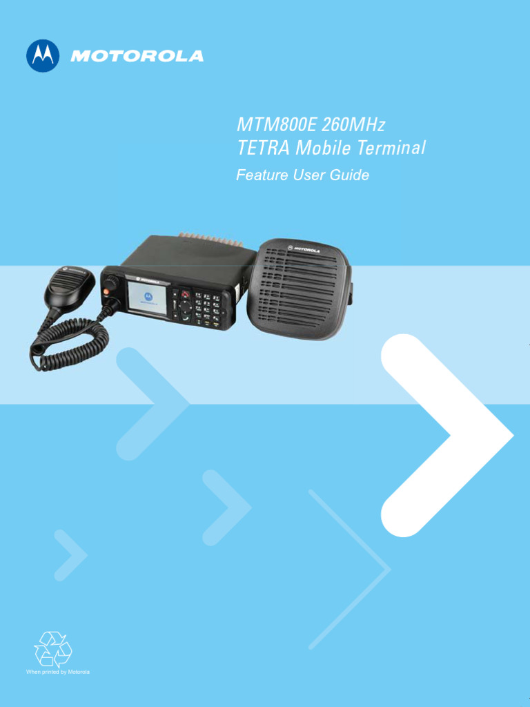 A Enus MTM800E 260MHz TETRA Mobile Terminal Feature User Guide en | PDF ...