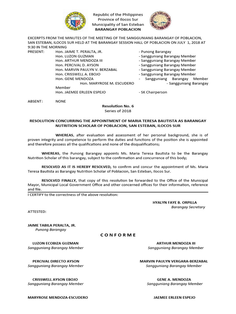 Res-6-Appointment-BNS | PDF | Government | Philippines