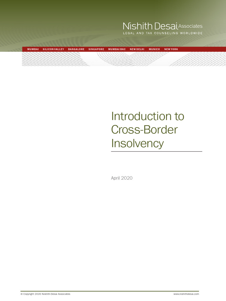Introduction To Cross Border Insolvency | PDF | Bankruptcy | Corporations