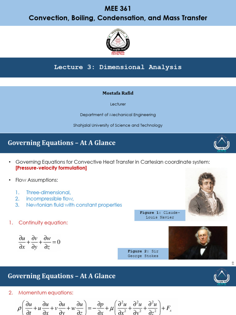 Lecture 3 - Dimensional Analysis | PDF | Navier–Stokes Equations | Reynolds Number