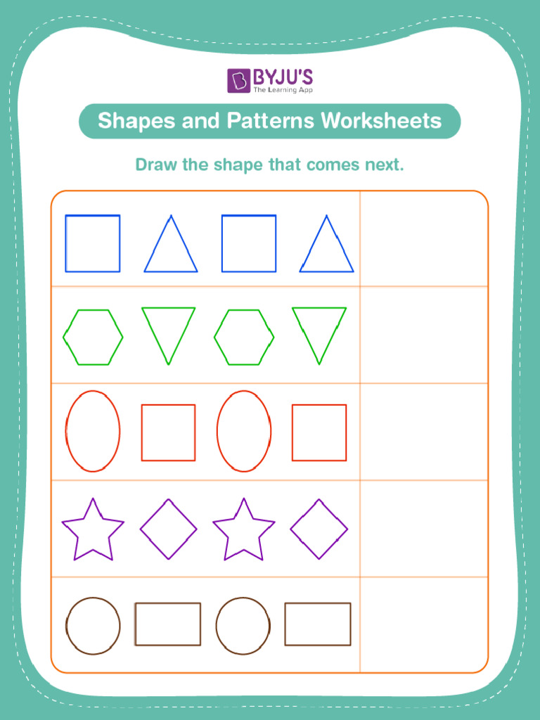 Shapes and Patterns Worksheets 01 | PDF