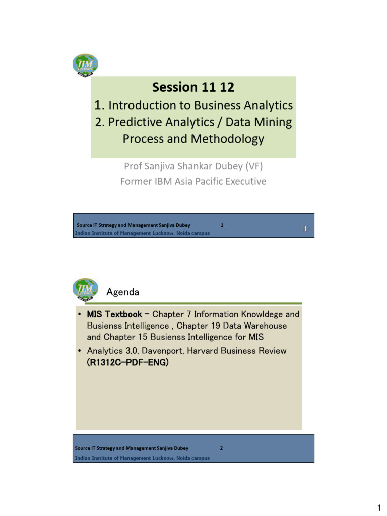 MIS Session 11 12 BI and Data | PDF