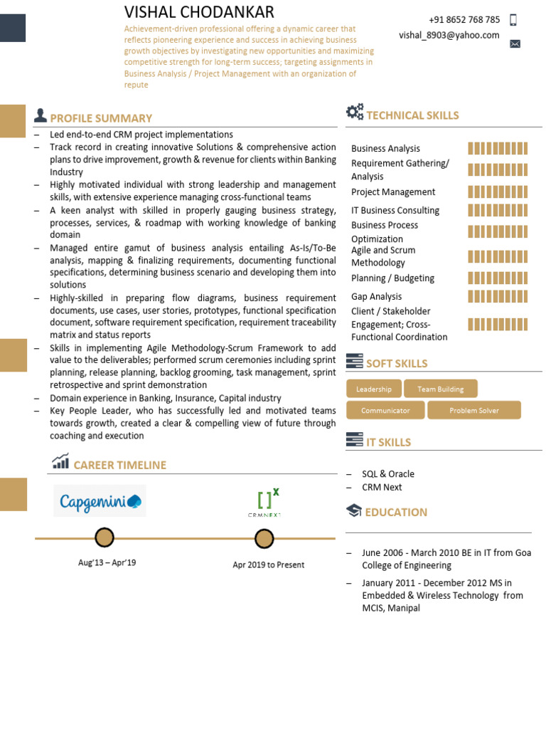 Vishal Chodankar | PDF | Business Analysis | Agile Software Development