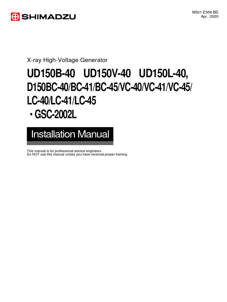 M501-E356BD RF Ud-150 Installation Manual | PDF | Vacuum Tube | High Voltage