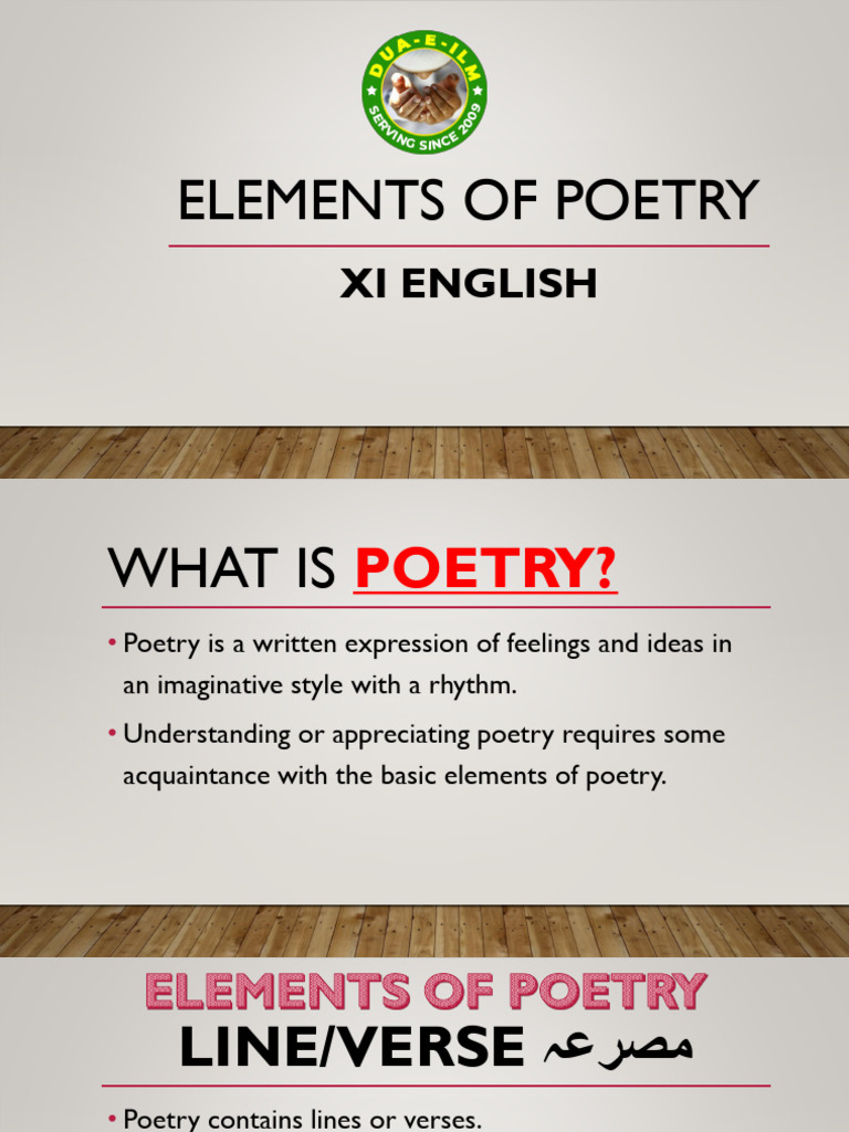 Elements of Poetry | PDF | Poetry | Metre (Poetry)