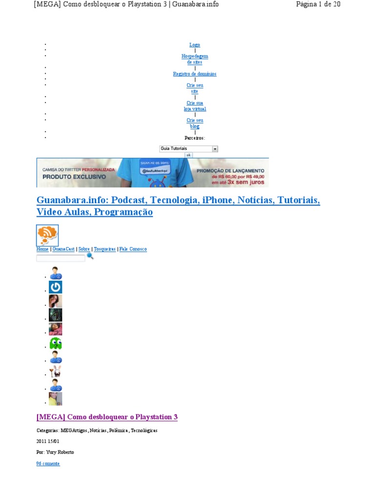 Tutorial Desbloqueio PS3 | PDF | Playstation 3 | Emulador