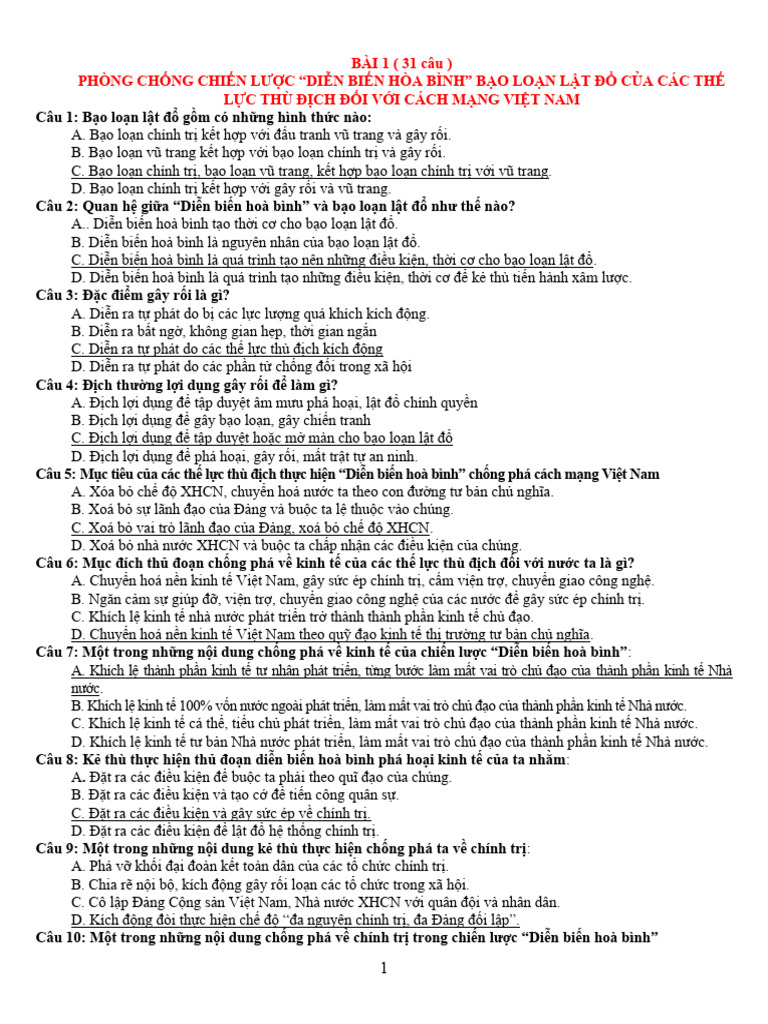 Đề cuong on thi HP2 (co DA) | PDF