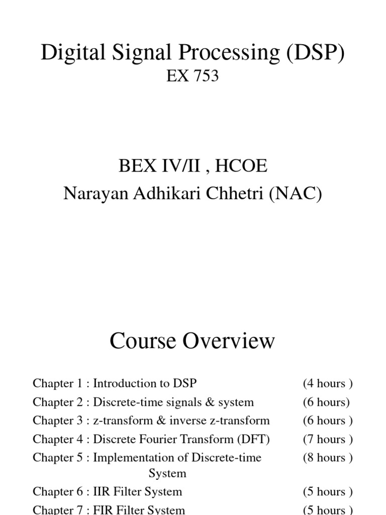 Ch 1 Introduction Dsp Download Free Pdf Digital Signal Processing
