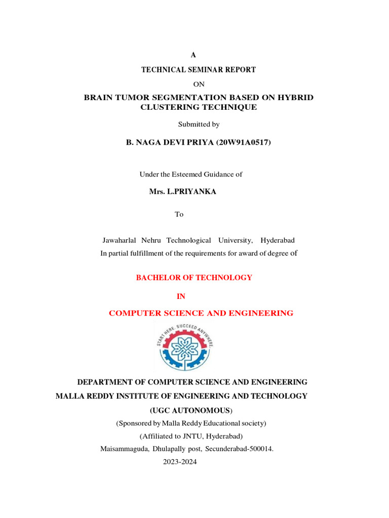 Updated Technical Seminar Final | PDF | Image Segmentation | Cluster Analysis