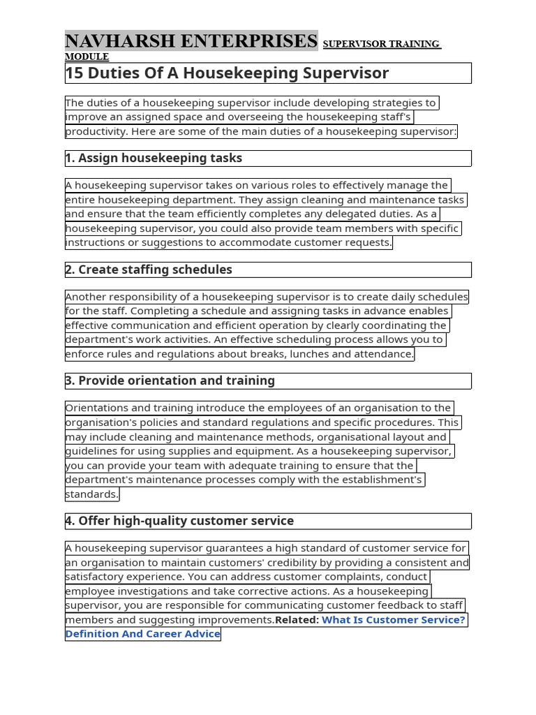 Supervisor Training Module | Download Free PDF | Housekeeping | Safety