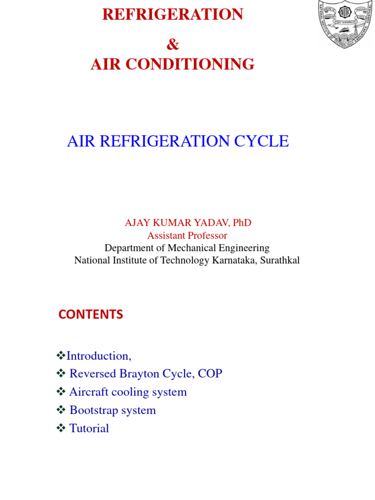 Aircraft Air Refrigeration Cycle Overview | PDF | Heat | Gases